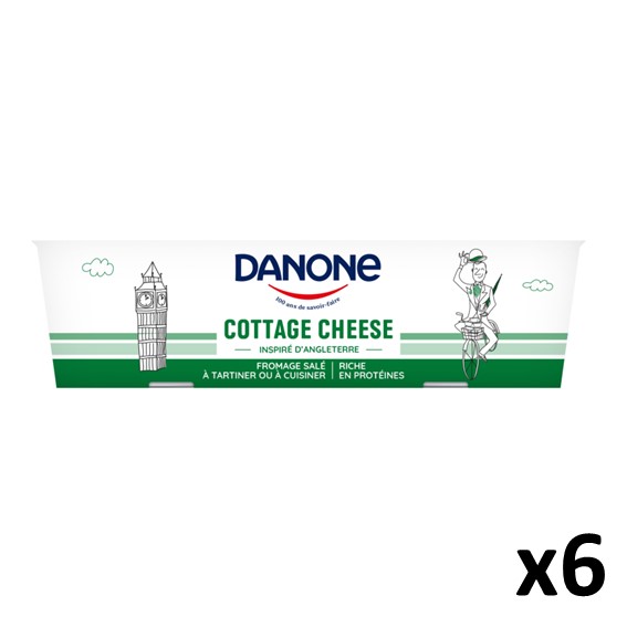 Danone Cottage cheese fromage frais nature - Colis de 6 unités de ...